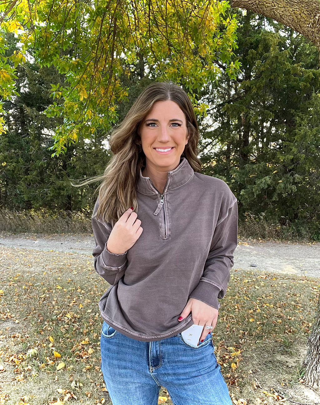 Terry Half Zip Pullover – Cedar Corner Closet